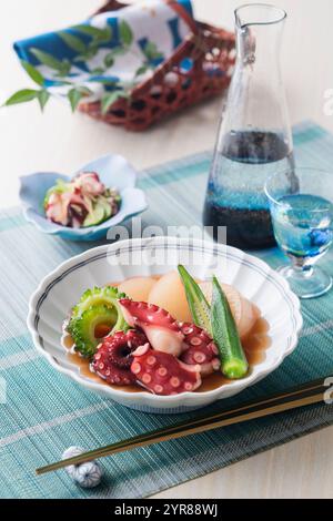 Japanese soft boiled octopus Stock Photo - Alamy