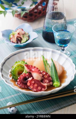 Japanese soft boiled octopus Stock Photo - Alamy
