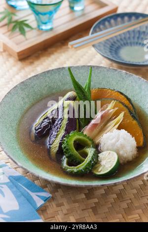Deep-fried and soaked summer vegetables Stock Photo - Alamy
