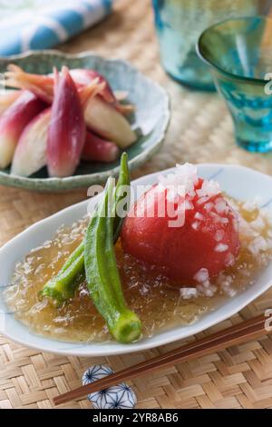 Japanese chilled tomato with Gelée Stock Photo - Alamy