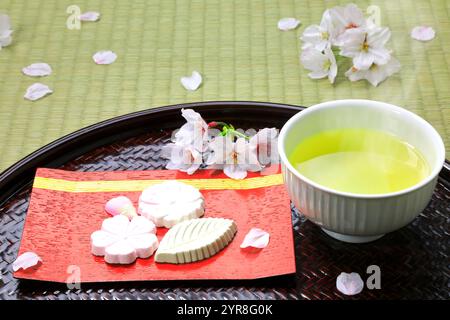 Spring tea and kudzu sweets Stock Photo - Alamy