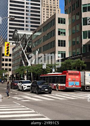 A Toronto Transit Commission bus on route 85 Sheppard East to Don Mills ...