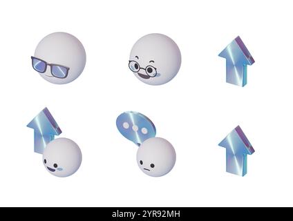 Metallic mobile emoticon icon object Stock Photo - Alamy