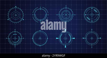Hud target pointer. Laser crosshair collimator sight, optical aiming ...