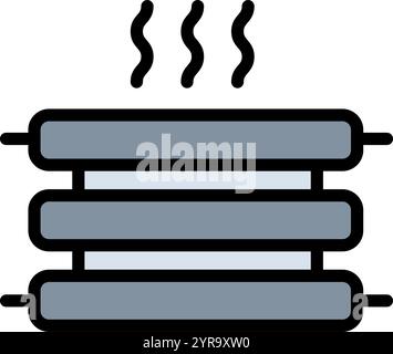 Home heat icon outline vector. Gas furnace. Fireplace stove Stock ...
