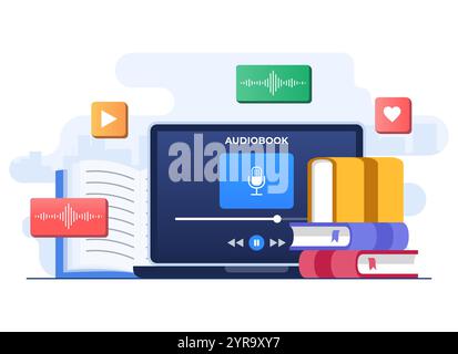Listen to music on laptop vector white glyph icon Stock Vector Image ...
