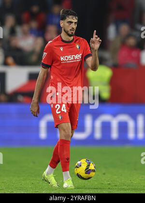 Alejandro Catena of CA Osasuna in action during the Spanish League ...