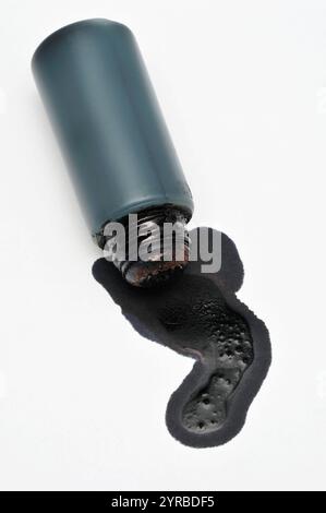 Ink spill on paper with white background and pretty ink streaks Stock ...