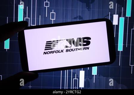 In this photo illustration, Southern Company logo seen displayed on a ...