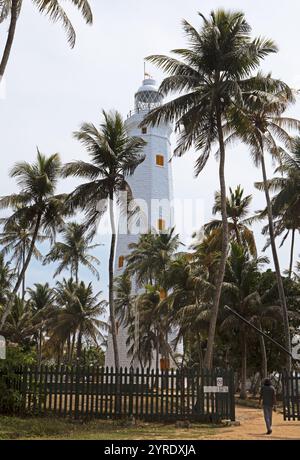 Dondra Head Lighthouse or lighthouse in coconut trees, Dondra, Southern ...