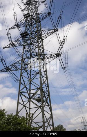 electrical tower, power line, hv, electrical towers, power lines Stock ...