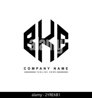 BKE letter logo design with polygon shape. BKE polygon and cube shape ...