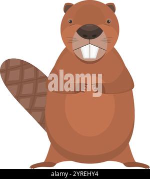 Beaver weasel icon cartoon vector. Cute animal. Mink ferret Stock ...