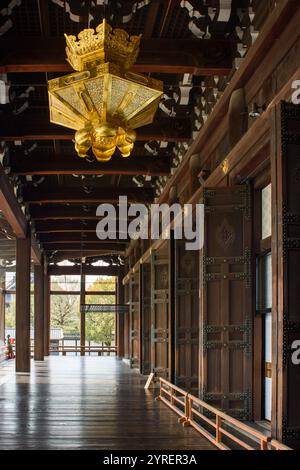 Golden lantern at Higashi Honganji temple of Jodo Shin Buddhism in ...