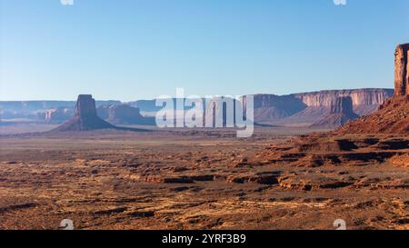 Aerial photograph of Monument Valley Tribal Park, near Gouldings ...