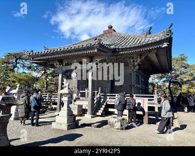 Godaido of Zuiganji Temple traditional wooden eaves roof in Matsushima ...