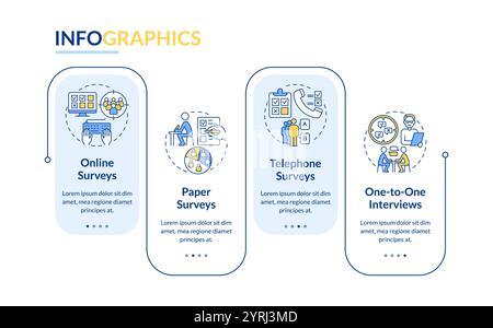 Different data research types rectangle infographic vector Stock Vector ...