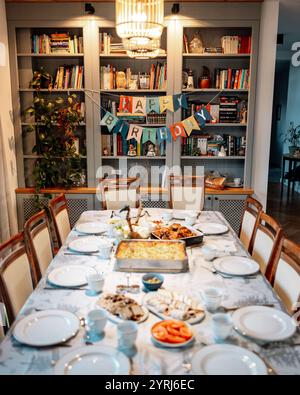 a festively prepared table waiting for guests Stock Photo - Alamy