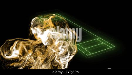 Abstract fluid art with grid pattern and dripping liquid effect in ...