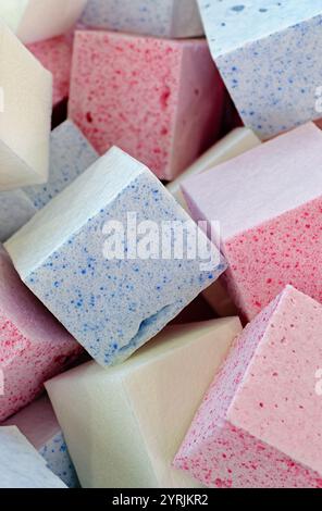 Colored foam rubber cubes background Stock Photo - Alamy