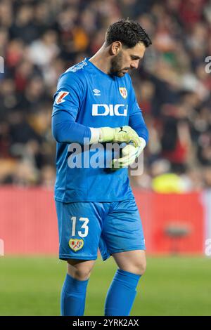 Augusto Batalla of Rayo Vallecano in action during the Spanish league ...