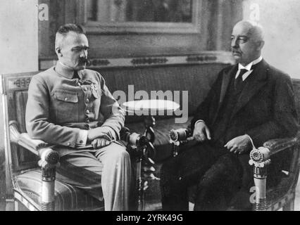 Polish President Gabriel Narutowicz with Marshal Jozef Pilsudski in ...