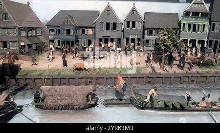Diorama model depicting a Dutch colonial settlement in Paramaribo ...