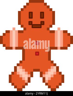 Pixel art gingerbread man with red buttons Vector Stock Vector Image ...