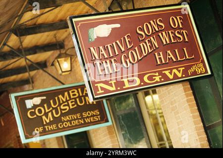 Vintage signs from the Gold Rush-era. Columbia State Historic Park ...