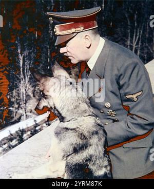 Adolf Hitler with his dog. Blondi (1941 ? 1945)was Adolf Hitler's ...