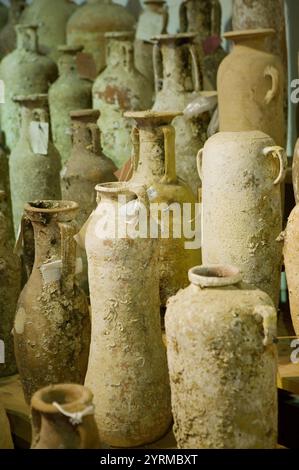 Italy, Sicily, Marsala, Archeological Museum of Baglio Anselmi, Remains ...