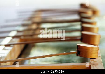 Water ladles. Meiji-Jingu Shrine. Harajuku. Tokyo. Japan Stock Photo ...