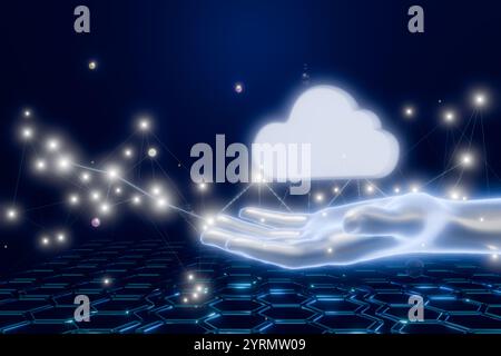 Digital technology glowing interface Stock Photo - Alamy
