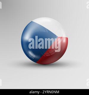 3d background with flag of CzechRepublic. An element of impact for the ...