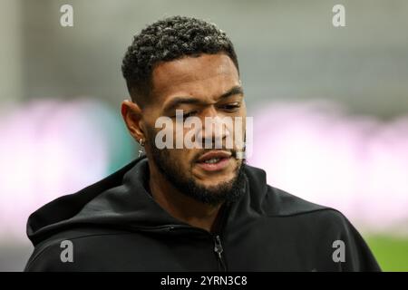 Joelinton of Newcastle United arrives during the Premier League match ...