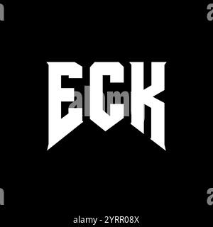 ECK letter logo design for technology company. ECK logo design black ...