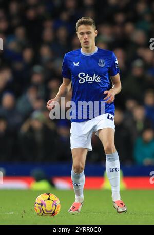 Harrison Armstrong of Everton passes the ball during the Premier League ...