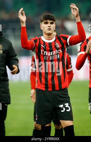 Davide Bartesaghi of AC Milan celebrates after scoring a goal during ...
