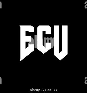 ECU letter logo design for technology company. ECU logo design black ...