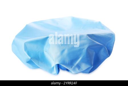 One blue shower cap isolated on white Stock Photo - Alamy