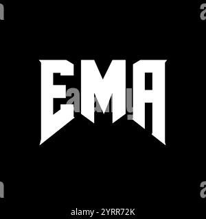 EMA letter logo design for technology company. EMA logo design black ...