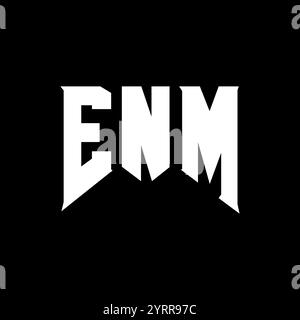 ENM letter logo design for technology company. ENM logo design black ...