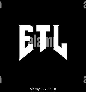 ETL letter logo design for technology company. ETL logo design black and white color combination ...