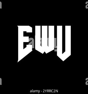 EWU letter logo design for technology company. EWU logo design black ...