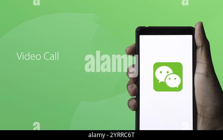 WeChat logo displayed on smartphone Stock Photo - Alamy
