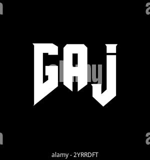 GAJ letter logo design for technology company. GAJ logo design black ...