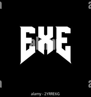EXE letter logo design for technology company. EXE logo design black ...