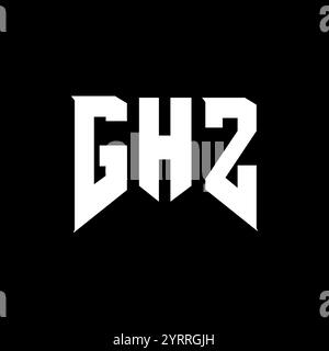 GHZ letter logo design for technology company. GHZ logo design black ...