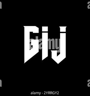GIJ letter logo design for technology company. GIJ logo design black ...