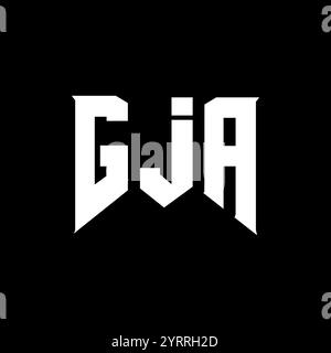 GJA letter logo design for technology company. GJA logo design black ...
